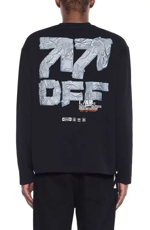 L/AB OFF-WHITE Off Active Tape Appliqué Long Sleeve Graphic T-shirt