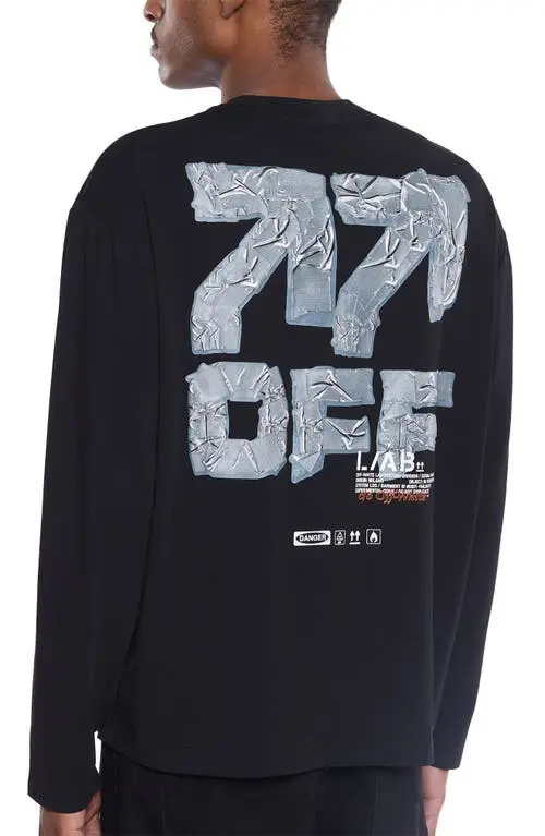 L/AB OFF-WHITE Off Active Tape Appliqué Long Sleeve Graphic T-shirt