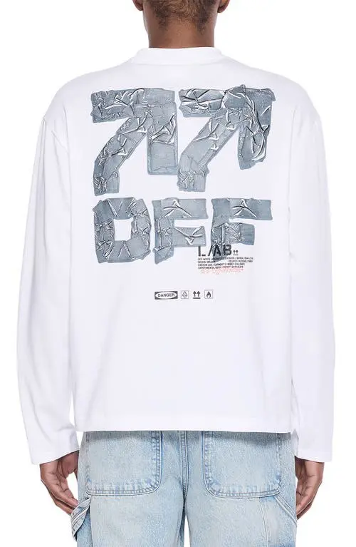 L/AB C/O OFF-WHITE Off Active Tape Appliqué Long Sleeve Graphic T-shirt