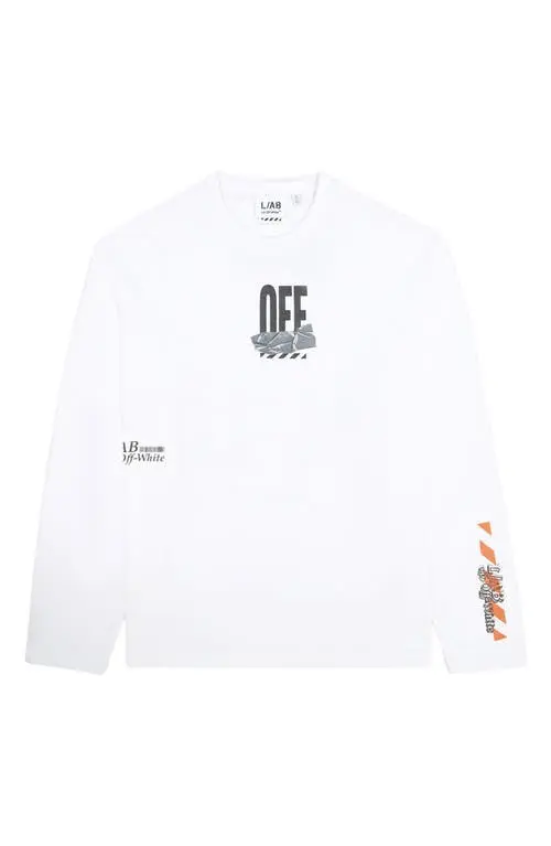 L/AB C/O OFF-WHITE Off Active Tape Appliqué Long Sleeve Graphic T-shirt