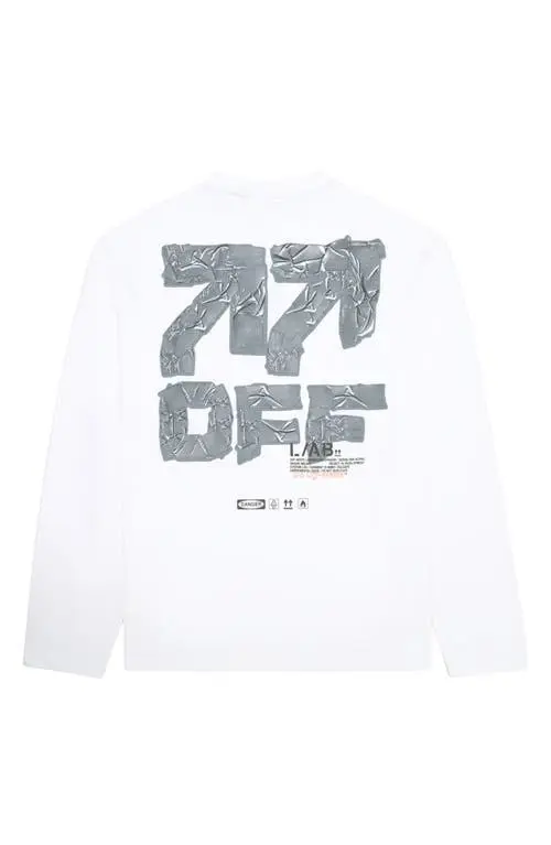 L/AB C/O OFF-WHITE Off Active Tape Appliqué Long Sleeve Graphic T-shirt