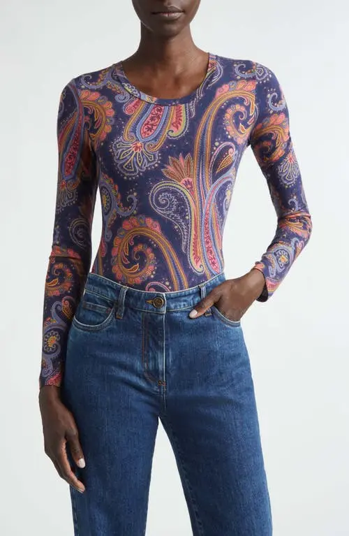 Etro Paisley Long Sleeve Top