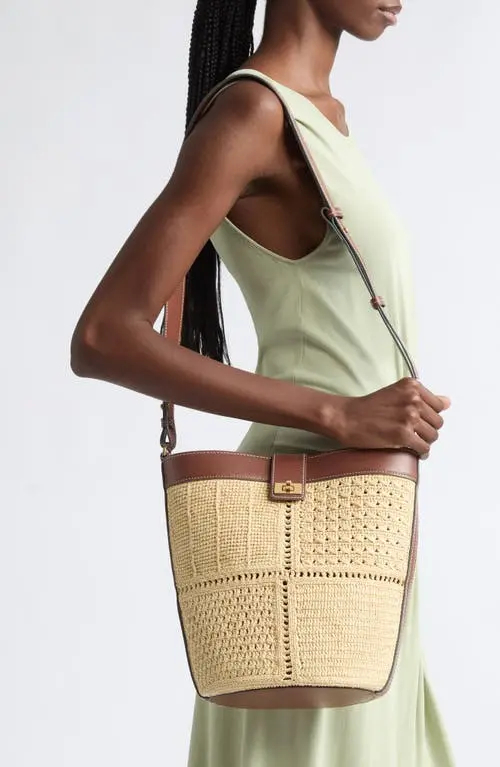 ANYA HINDMARCH Raffia Patchwork Bucket Bag