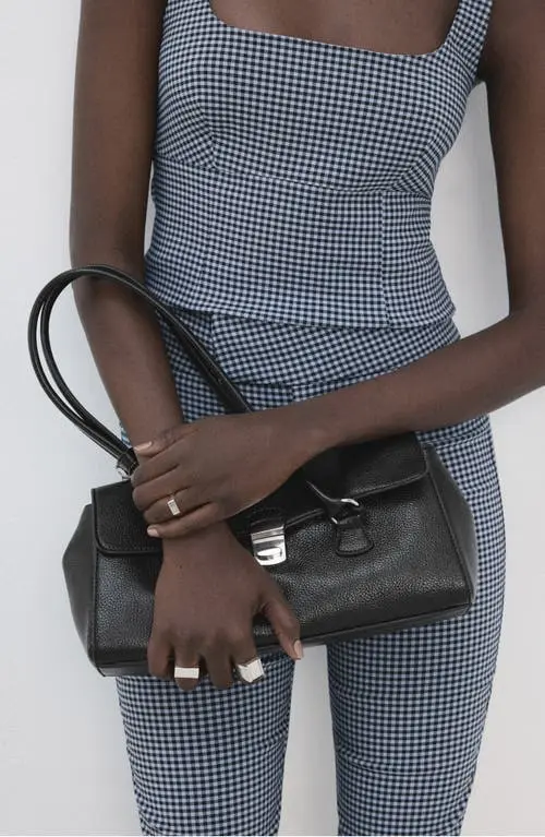Mango Victoria Gingham Square Neck Top
