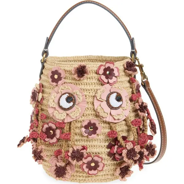 ANYA HINDMARCH Blossom Creature Crochet Raffia Crossbody Bag