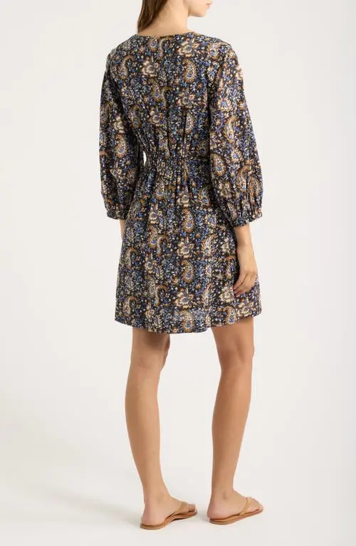Madewell Paisley Floral Long Sleeve Cotton Dress
