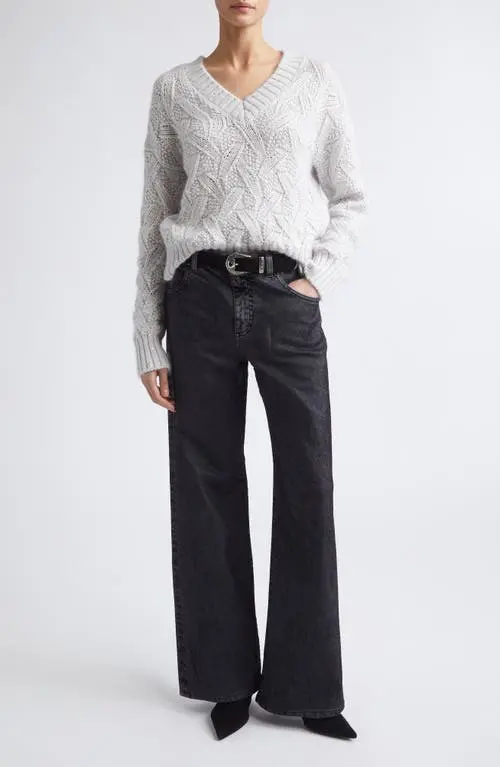 Eleventy High Waist Wide Leg Jeans