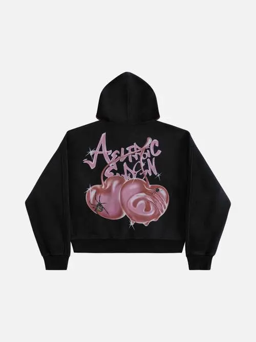 AELFRIC EDEN Boxy Spider Cherry Hoodie