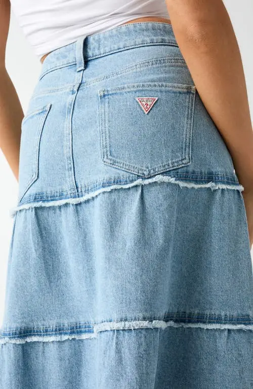 Guess Rori Tiered Denim Midi Skirt