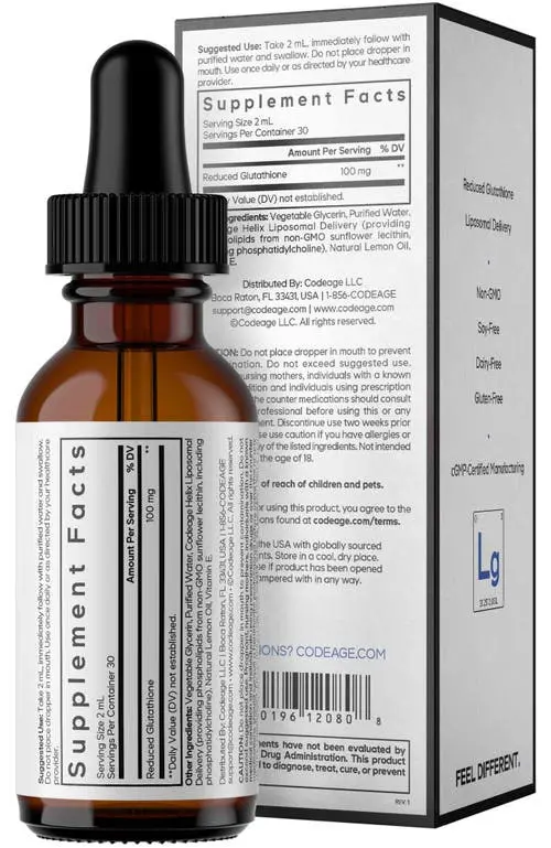 CODEAGE Nanofoodliquid Liposomal Glutathione