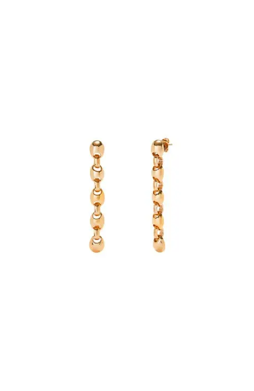 UNODE50 Long Plated Earrings With Ball-shaped Links - Gold