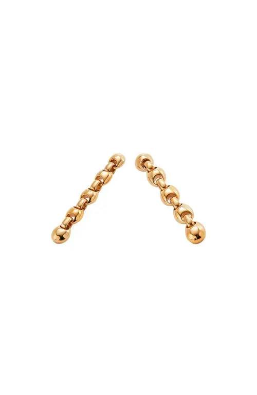 UNODE50 Long Plated Earrings With Ball-shaped Links