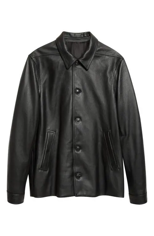 Rick Owens Brad Leather Button-up Jacket