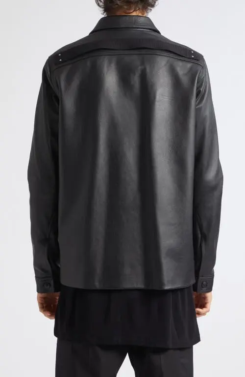 Rick Owens Brad Leather Button-up Jacket