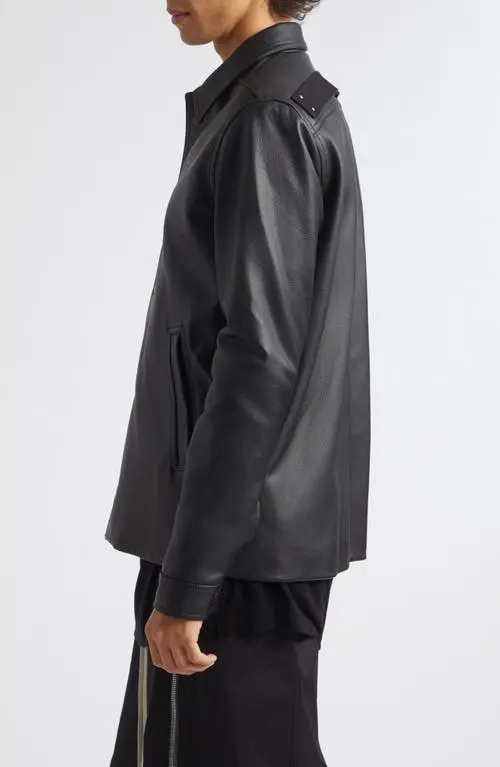 Rick Owens Brad Leather Button-up Jacket