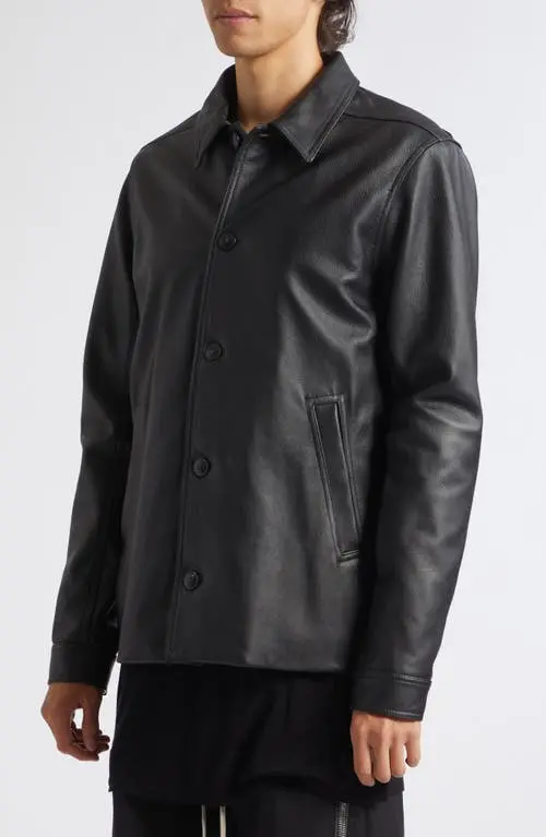 Rick Owens Brad Leather Button-up Jacket