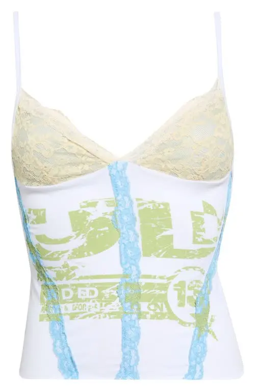 JADED LONDON White Jersey Camisole With Lace Detail