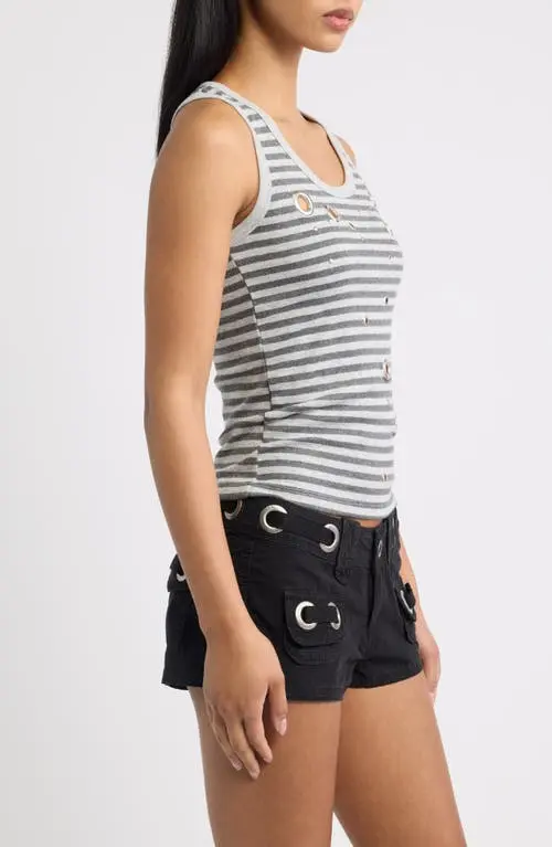 JADED LONDON Eyelet Stud Stripe Tank