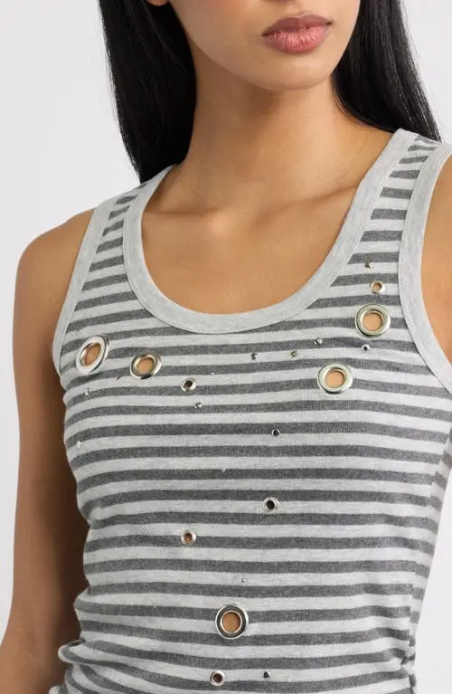 JADED LONDON Eyelet Stud Stripe Tank