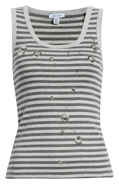 JADED LONDON Eyelet Stud Stripe Tank
