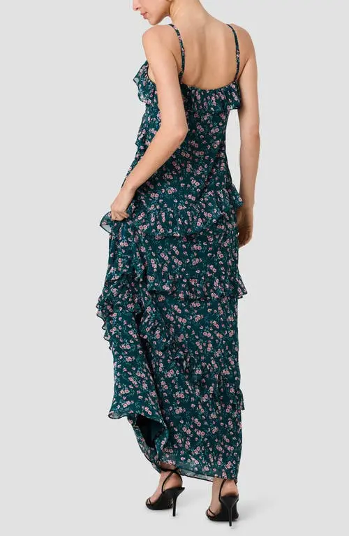 French Connection Marina Lucia Floral Chiffon Tiered Maxi Dress