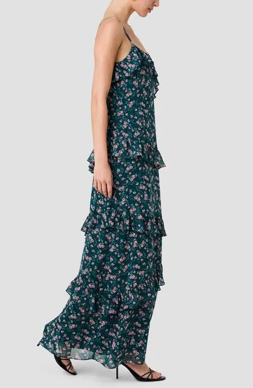 French Connection Marina Lucia Floral Chiffon Tiered Maxi Dress