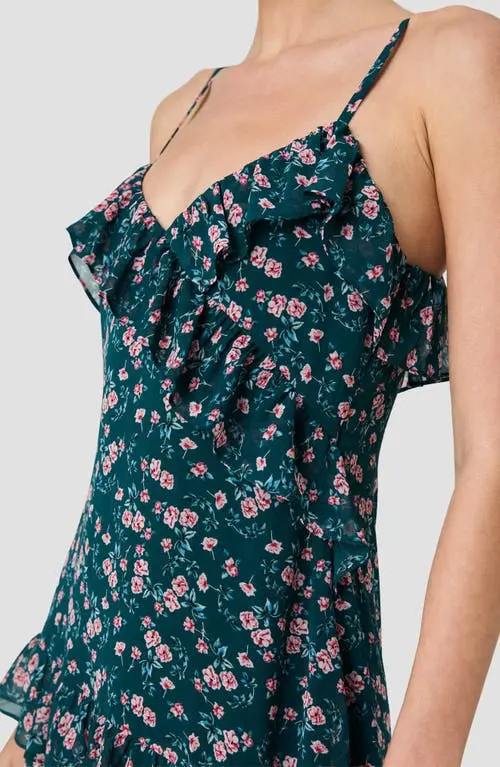 French Connection Marina Lucia Floral Chiffon Tiered Maxi Dress