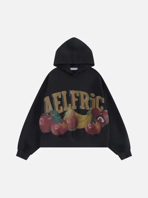 AELFRIC EDEN Fruit Graphic Hoodie - Black