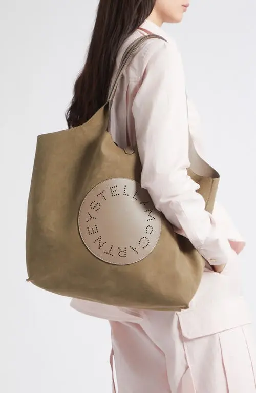 Stella McCartney Logo Reversible Tote With Pouch - Moss
