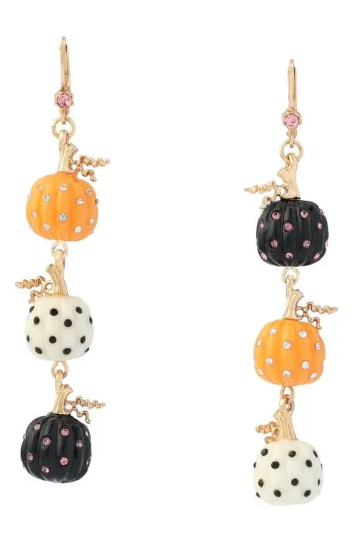 Betsey Johnson Pumpkin Linear Drop Earrings - Multi