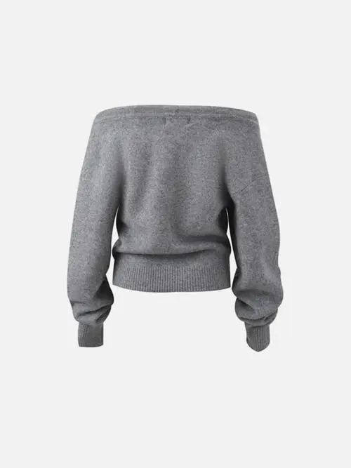 AELFRIC EDEN Aelfri Eden Off-the-shoulder Zip-up Cardigan
