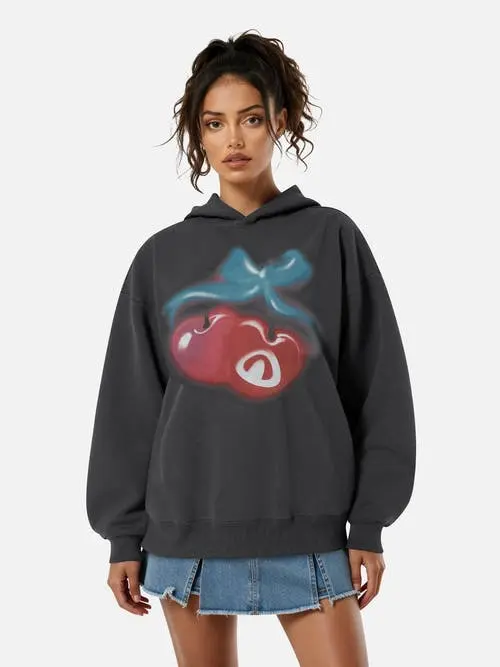 AELFRIC EDEN Oversized Cherry Graphic Hoodie