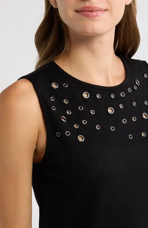 Anne Klein Sleeveless Grommet Shell