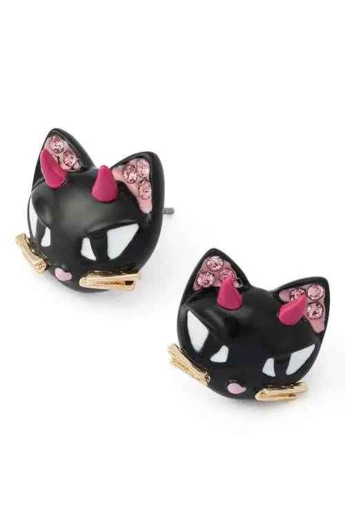 Betsey Johnson Devil Cat Stud Earrings