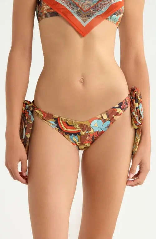 JADED LONDON Scarf Side Tie Bikini Bottoms - Orange