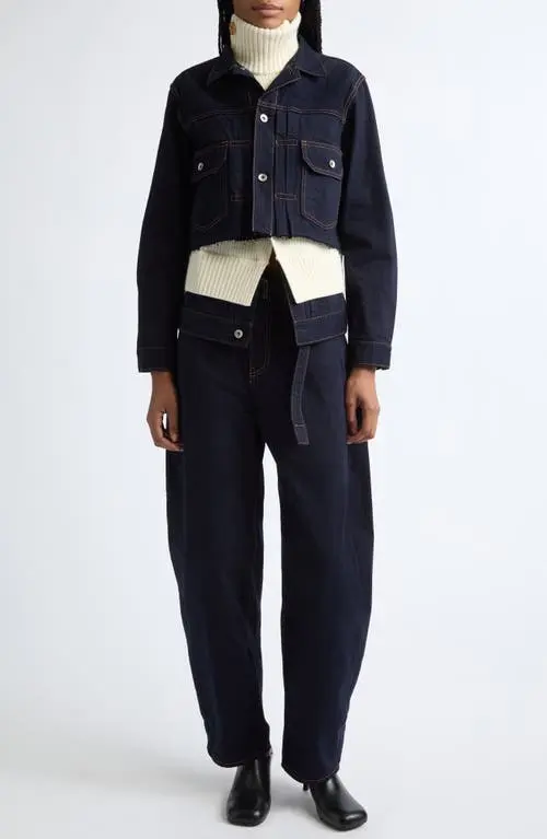 Sacai Denim & Wool Knit Jacket