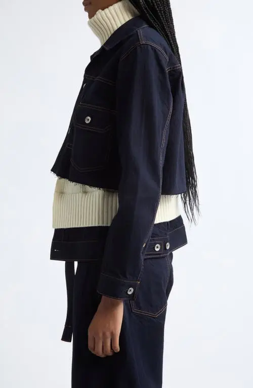 Sacai Denim & Wool Knit Jacket