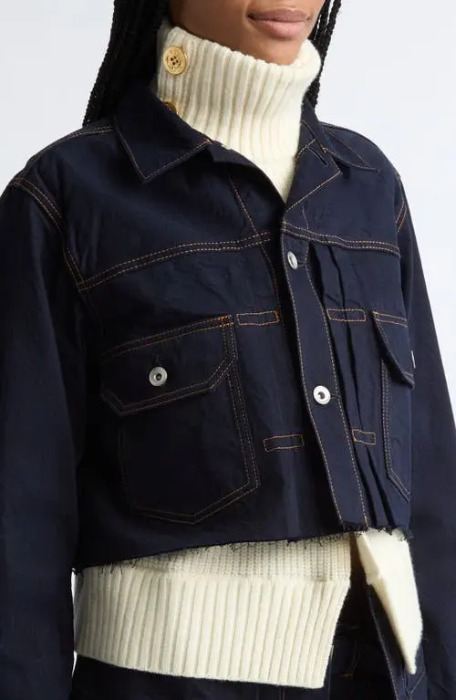 Sacai Denim & Wool Knit Jacket