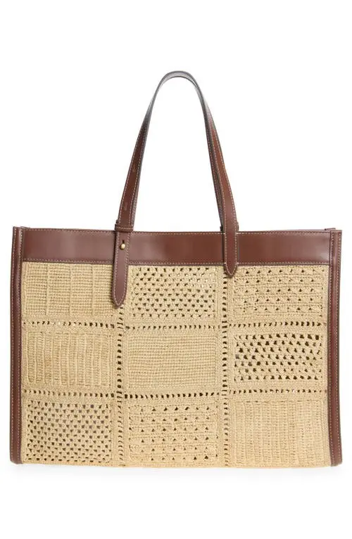 ANYA HINDMARCH Mortimer Patchwork Crochet Raffia Tote