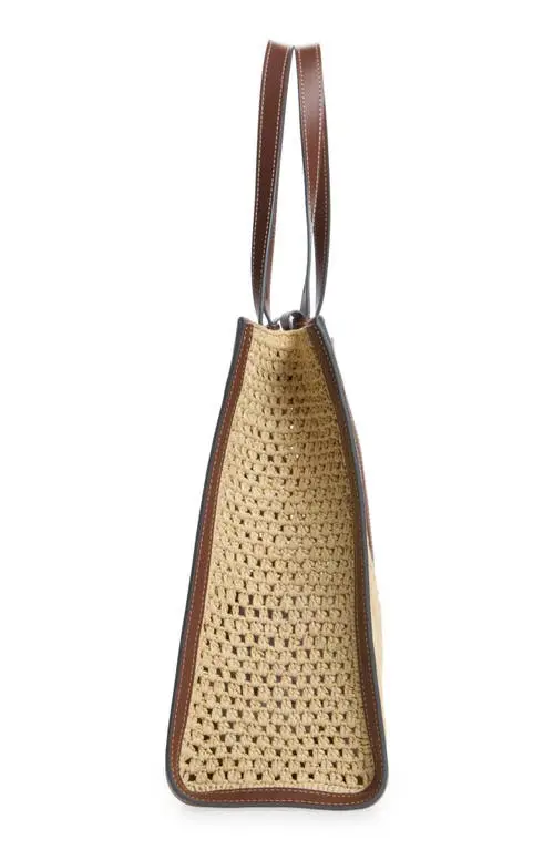 ANYA HINDMARCH Mortimer Patchwork Crochet Raffia Tote