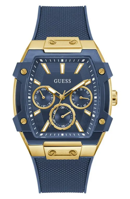 Guess Phoenix Tonneau Multifunction Silicone Strap Watch