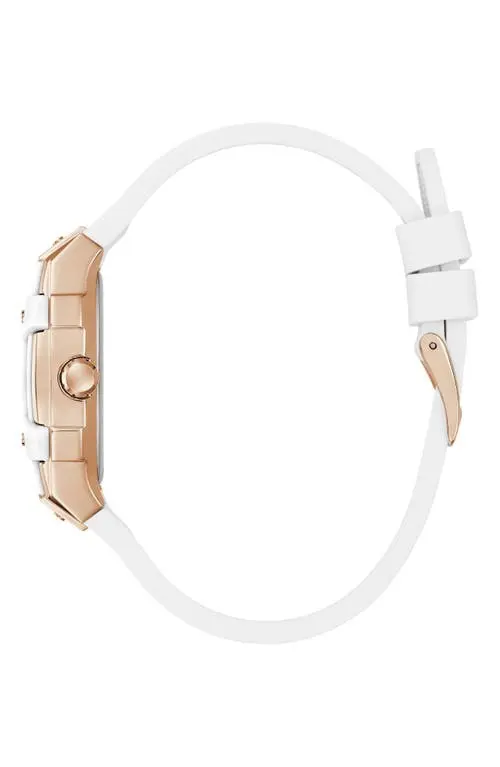 Guess Phoenix Tonneau Multifunction Watch With Silicone Strap
