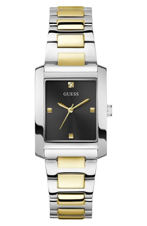 Guess Bonnie Diamond Two-tone Bracelet Tank Watch