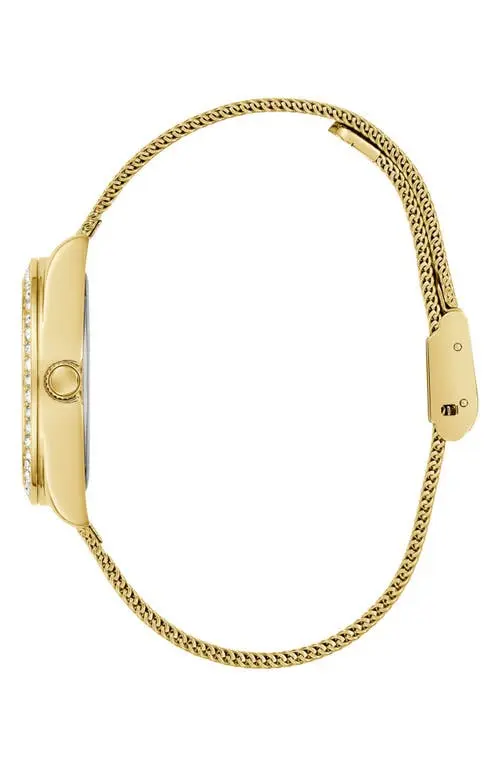 Guess Goldtone Crystal Embellished Sugar Skull Watch