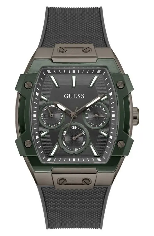 Guess Chronograph Watch With Silicone Strap - Grey