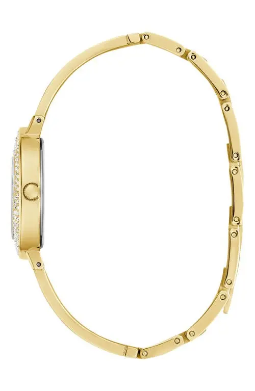 Guess Crystal Heart Dial Bracelet Watch - White/gold