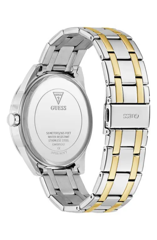 Guess Elliot Green Dial Two-tone Bracelet Watch