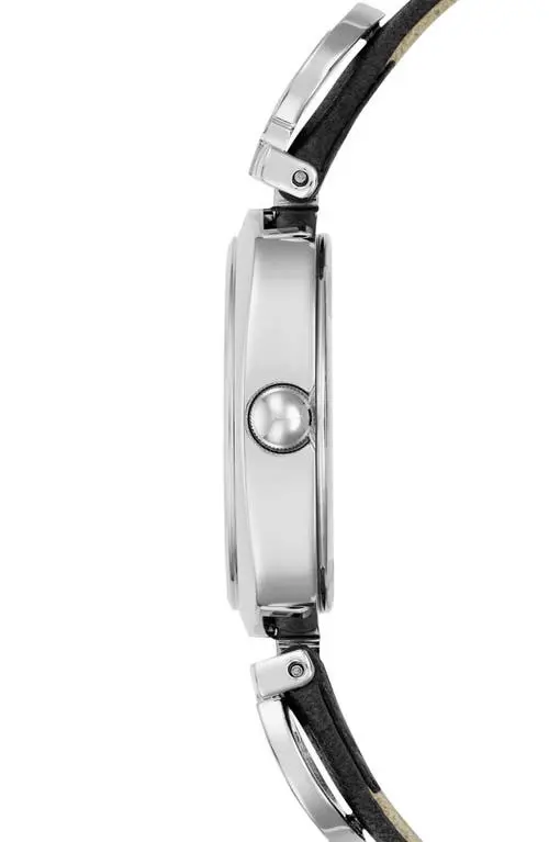 Guess Crystal G-logo Leather Strap Watch