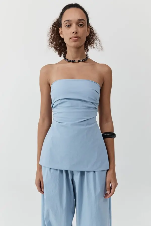 ST. AGNI Strapless Tie Back Top