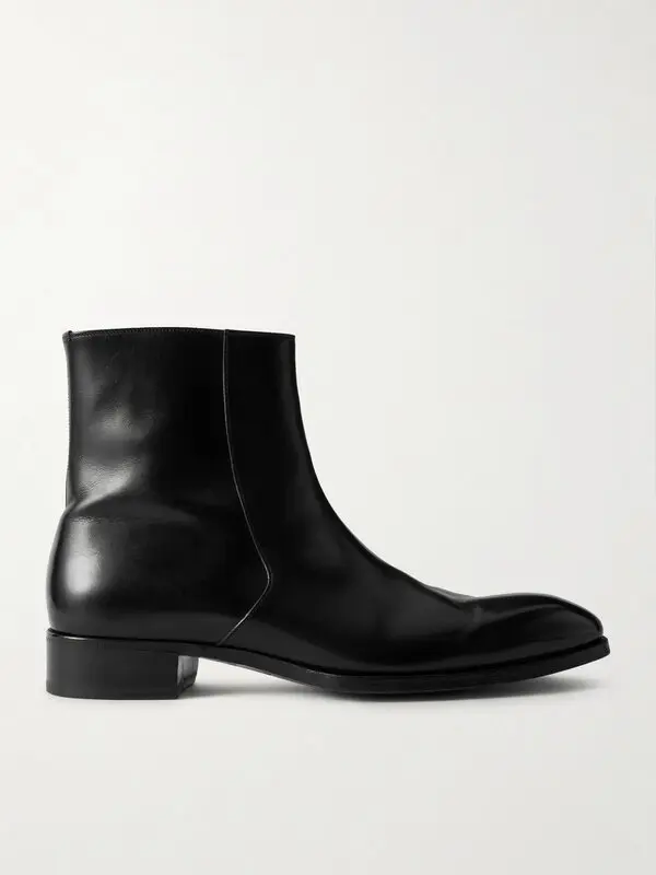 TOM FORD Elkan Burnished-leather Chelsea Boots